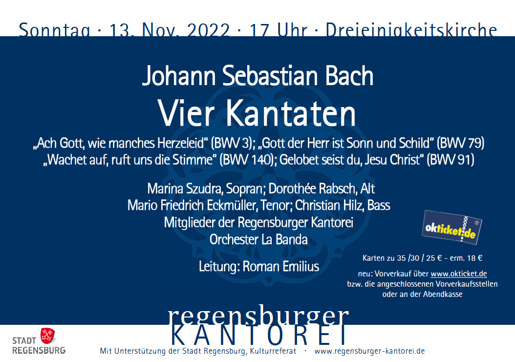 Vier Kantaten - Sonntag 13. November 2022 | Regensburger Kantorei